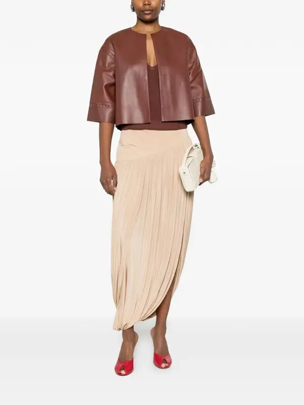 YVES SALOMON Leather Jacket - Red