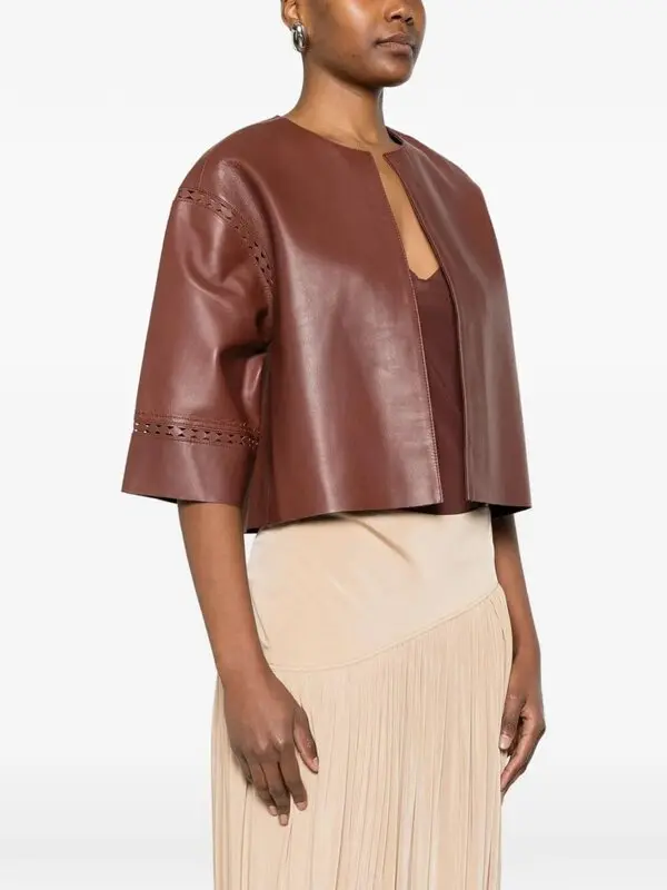YVES SALOMON Leather Jacket - Red