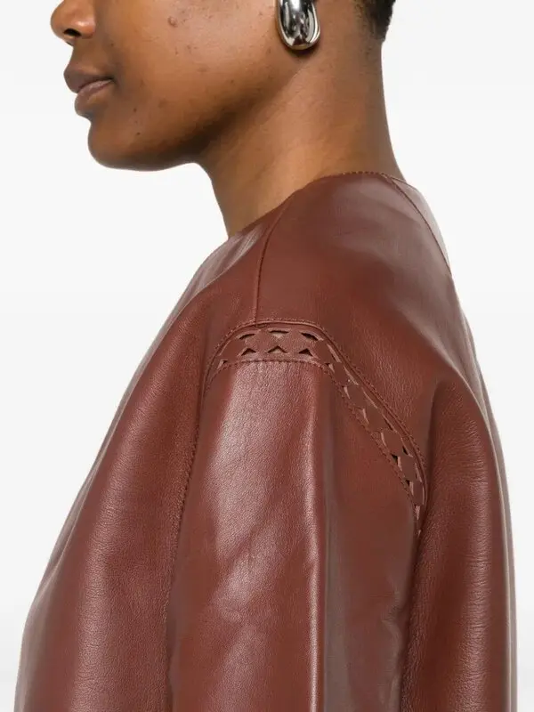 YVES SALOMON Leather Jacket - Red