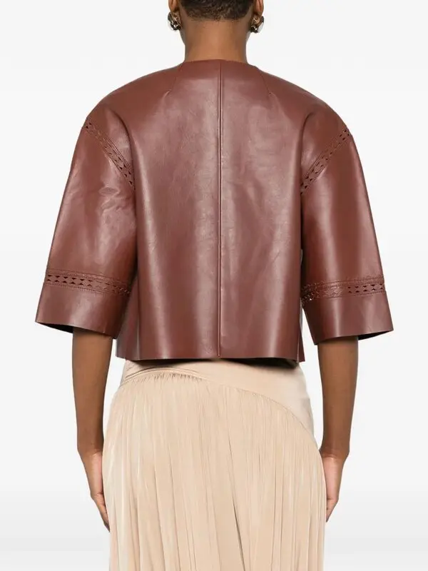 YVES SALOMON Leather Jacket - Red