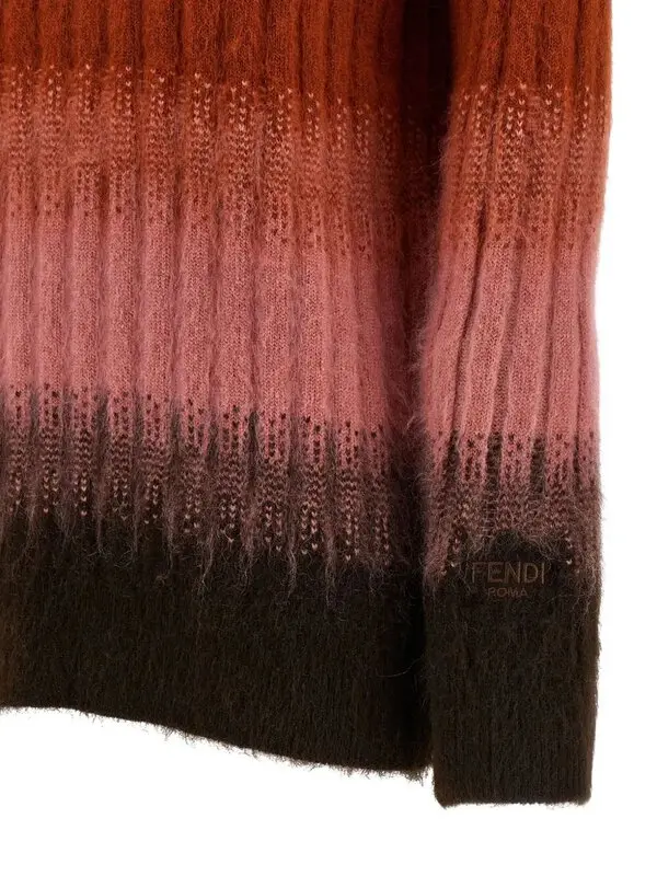 Fendi Gradient Mohair And Wool Fitted Jumper