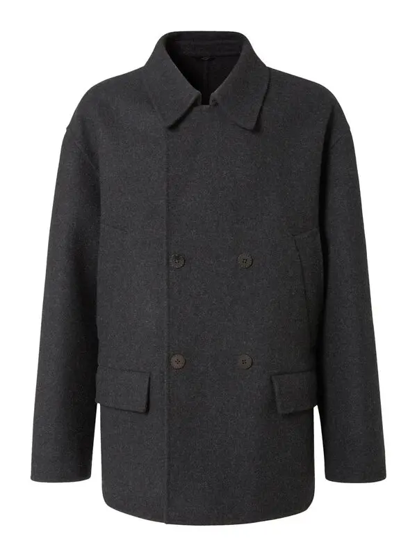 Fendi Wool Double-breasted Pea Coat - Gray
