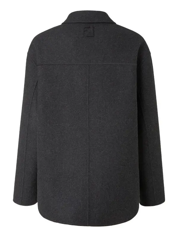 Fendi Wool Double-breasted Pea Coat - Gray