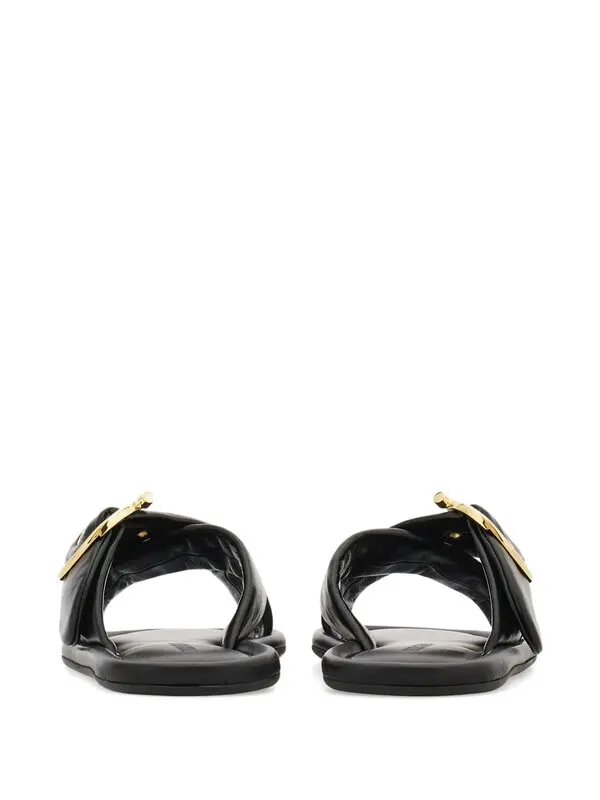 FERRAGAMO Elyzia Leather Slide - Black