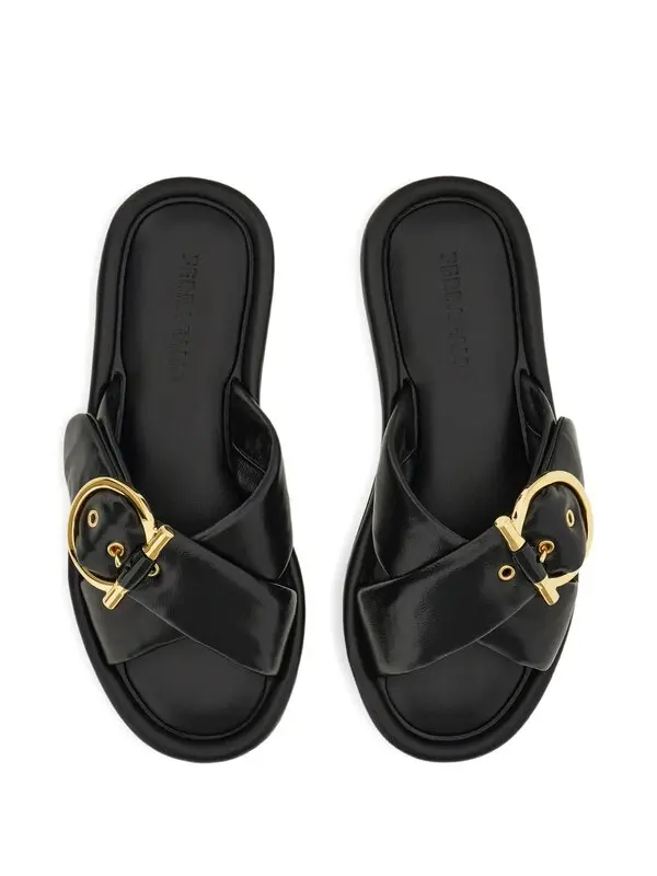 FERRAGAMO Elyzia Leather Slide - Black
