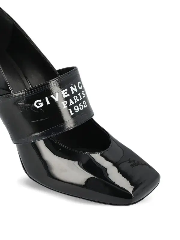 Givenchy Glossed Leather Square Toe Pumps - Black