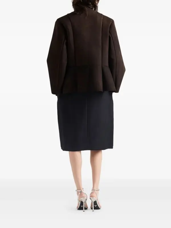 Prada Chevron Wool Midi Skirt