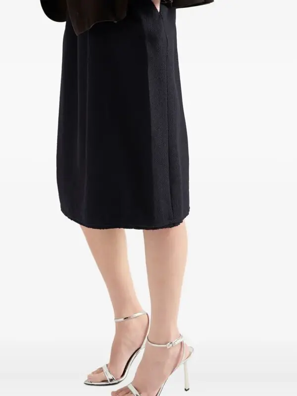 Prada Chevron Wool Midi Skirt