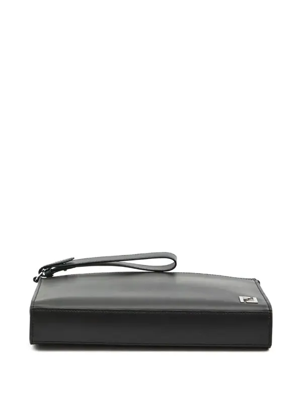 Fendi Leather And Canvas Ff Squared Clutch