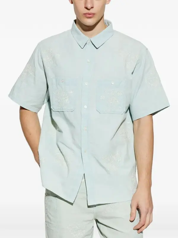 Kenzo Cartoon` Embroidered Short Sleeve Shirt