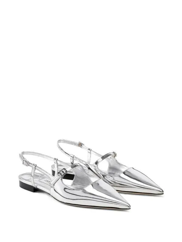 JIMMY CHOO Didi Leather Ballet Flats - Silver