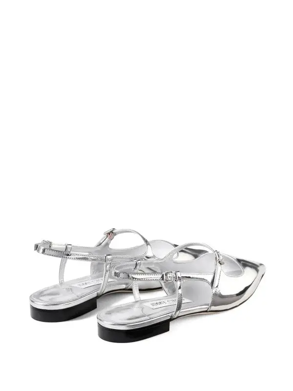 JIMMY CHOO Didi Leather Ballet Flats - Silver