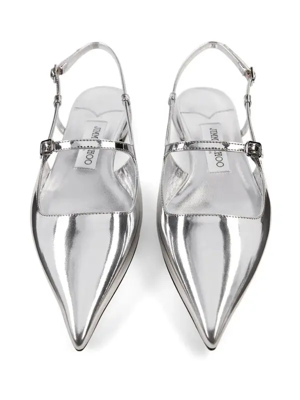 JIMMY CHOO Didi Leather Ballet Flats - Silver