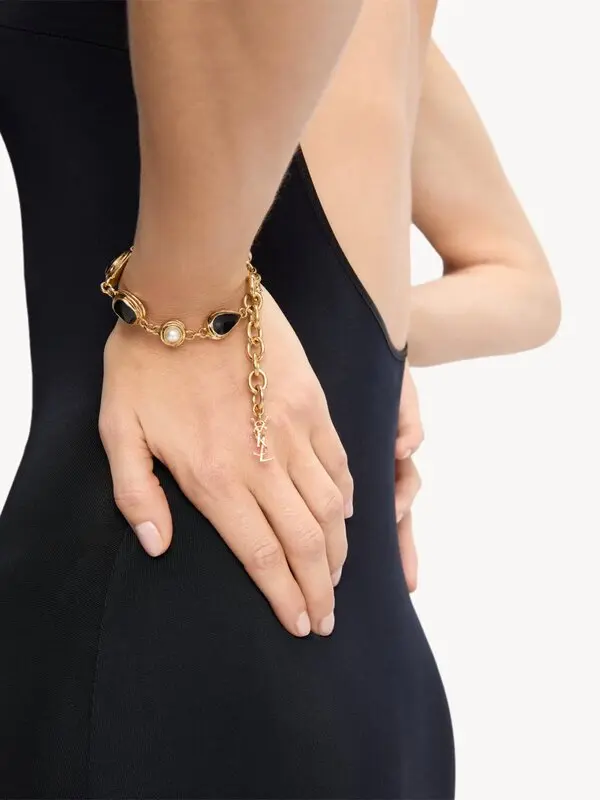 Saint Laurent Cabochon Bracelet - Silver