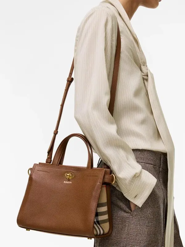 Burberry Mini Cotswolds Check Tote Bag - Brown
