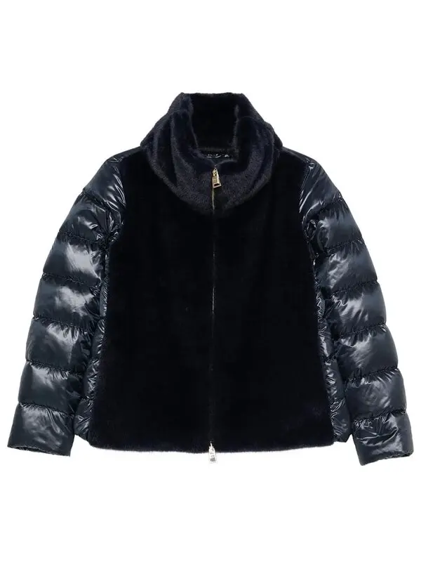 Herno Faux Fur-inserts Ultralight Padded Jacket - Blue