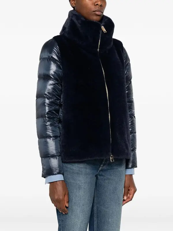 Herno Faux Fur-inserts Ultralight Padded Jacket - Blue