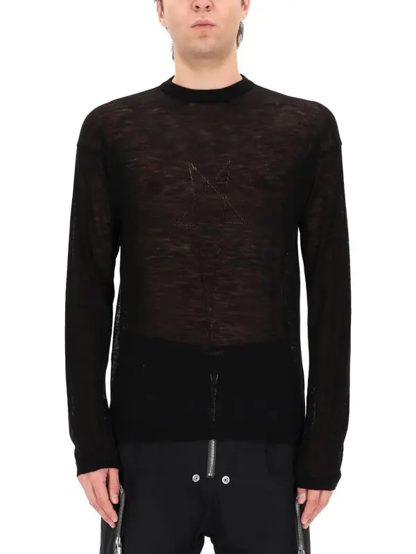 Rick Owens Penta Sheer Pull Sweater - Black