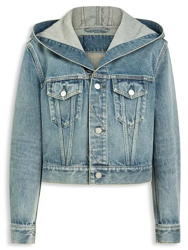 Alaïa Hooded Denim Jacket - Blue