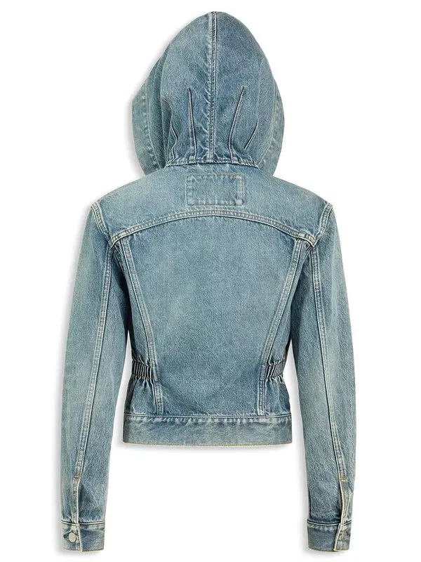 Alaïa Hooded Denim Jacket - Blue