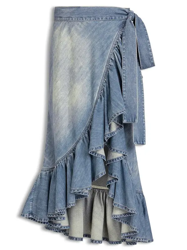 Alaïa Ruffle Skirt - Blue
