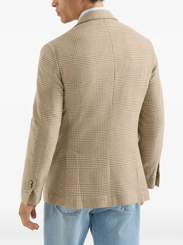 Brunello Cucinelli Cashmere Blend Checked Single-breasted Blazer
