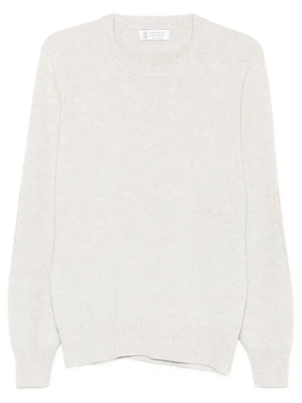 Brunello Cucinelli Cashmere Pullover With Patch - Gray