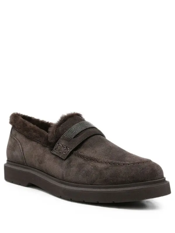 Brunello Cucinelli Suede Penny Loafers