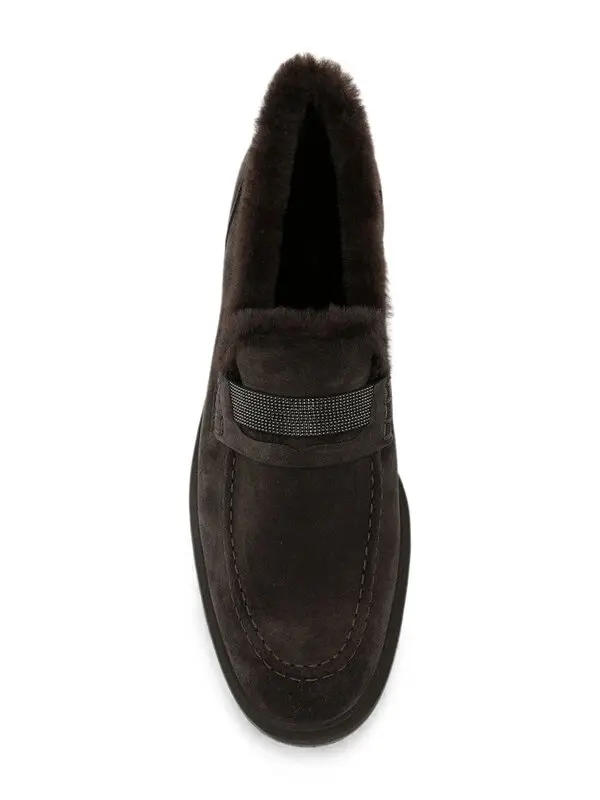 Brunello Cucinelli Suede Penny Loafers