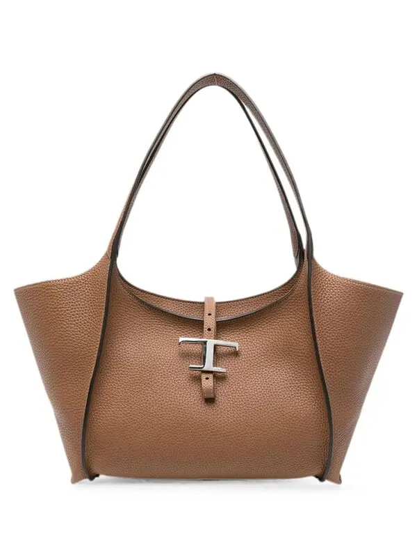 TOD'S T Timeless Small Leather Shopping Bag - Brown