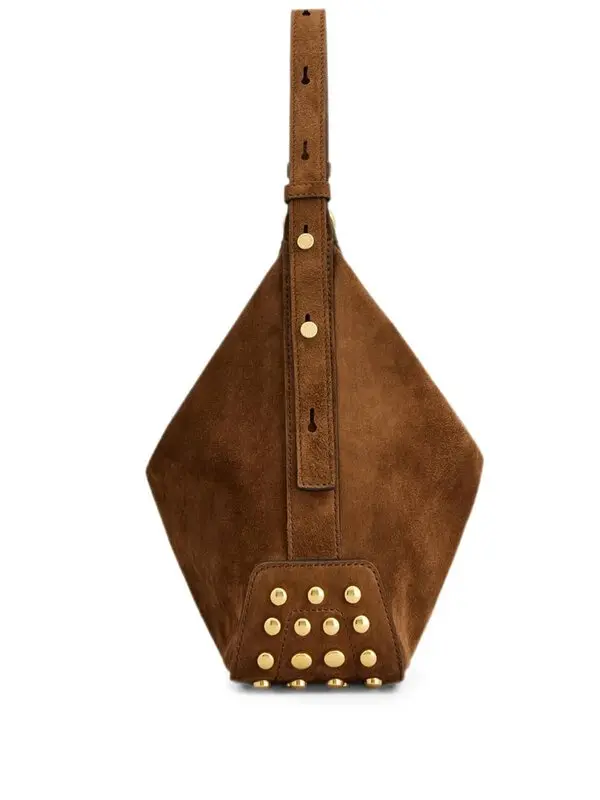 TOD'S Metal Dots Mini Bag In Suede - Brown
