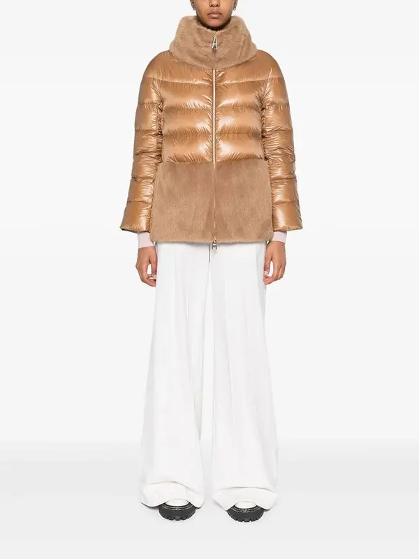Herno Ultralight Nylon And Alternative Fur Cape