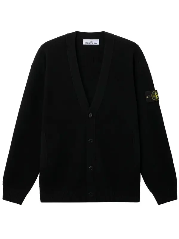 Stone Island Cardigan In Maglia Con Scollo A V E Tasche