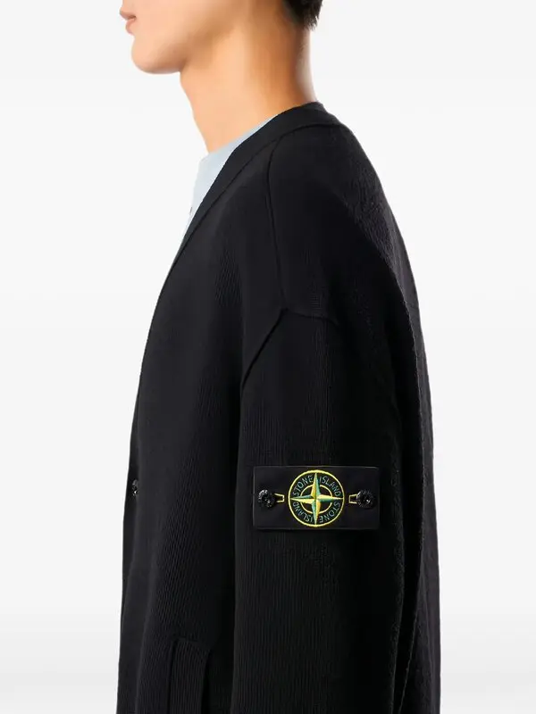 Stone Island Cardigan In Maglia Con Scollo A V E Tasche