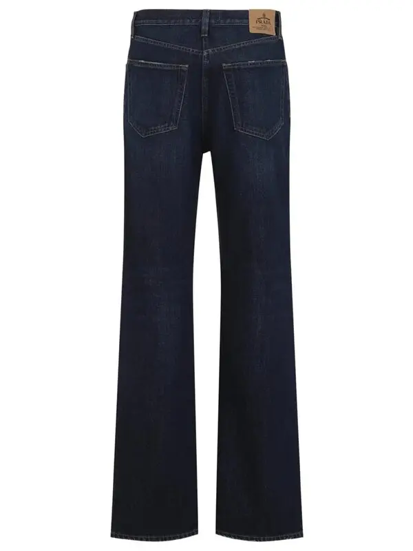 Prada Washed Denim Wide-leg Jeans