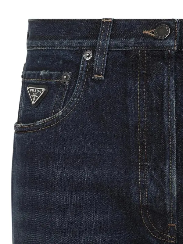 Prada Washed Denim Wide-leg Jeans