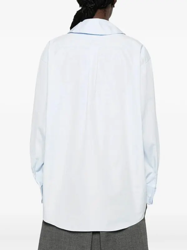 Prada Poplin Shirt With Knot Detail - Blue