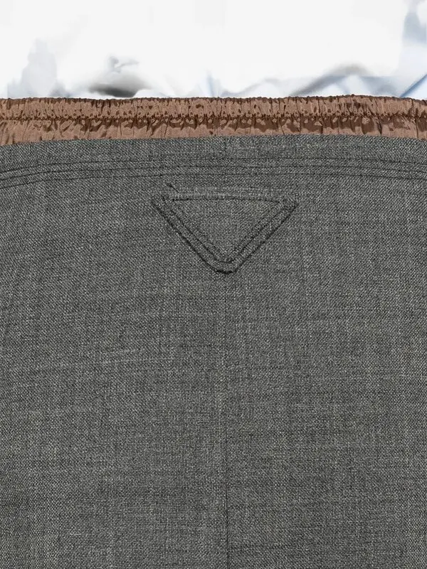 Prada Pleated Wool Midi Skirt