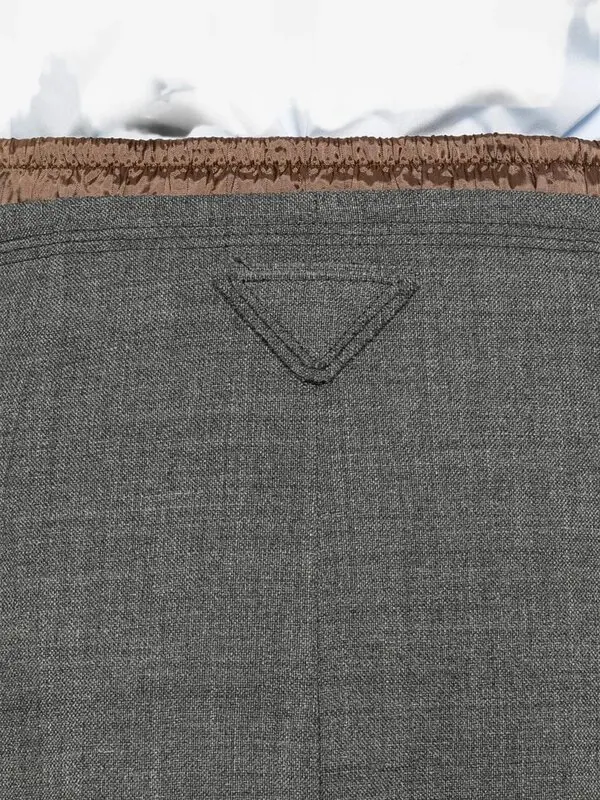 Prada Pleated Wool Midi Skirt - Gray
