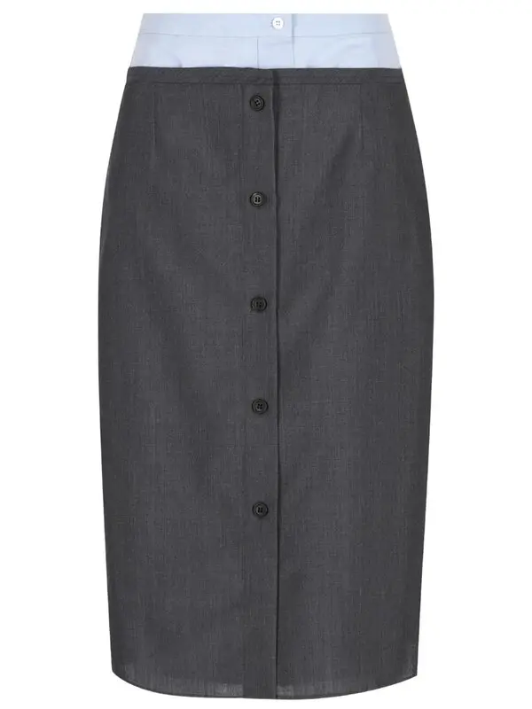 Prada Gonna Midi Con Bottoni - Gray