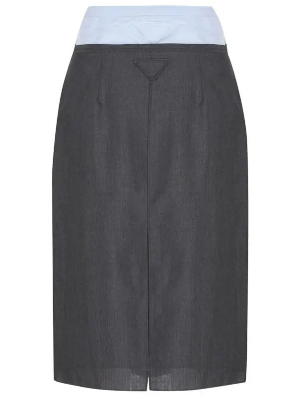Prada Cotton Midi Skirt - Gray