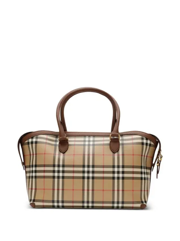 Burberry Small Check Zip Tote Bag