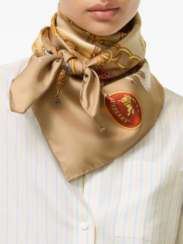 Burberry Check Charm Silk Scarf