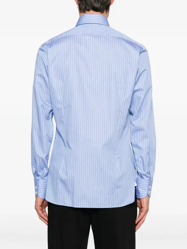 TOM FORD Striped Cotton Shirt - Blue