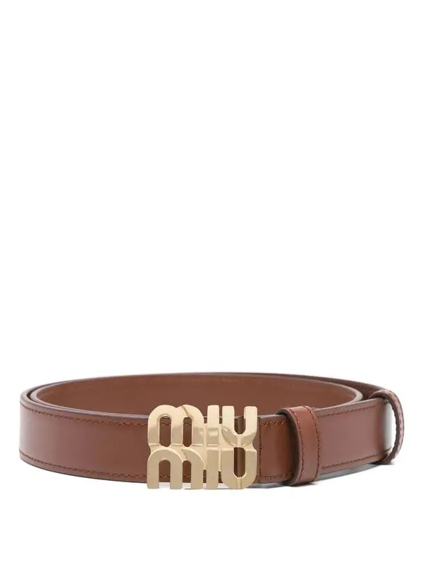 Miu Miu Leather Belt - Brown