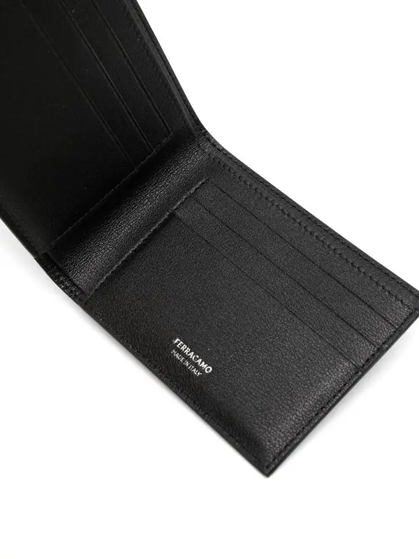 FERRAGAMO Mini Embossed Wallet - Black