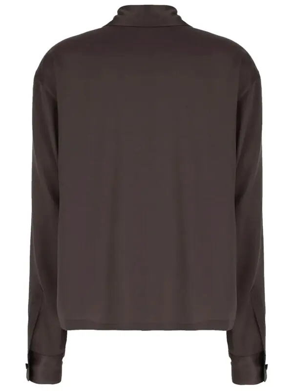 TOM FORD Peach-feel Silk Satin Polo - Brown