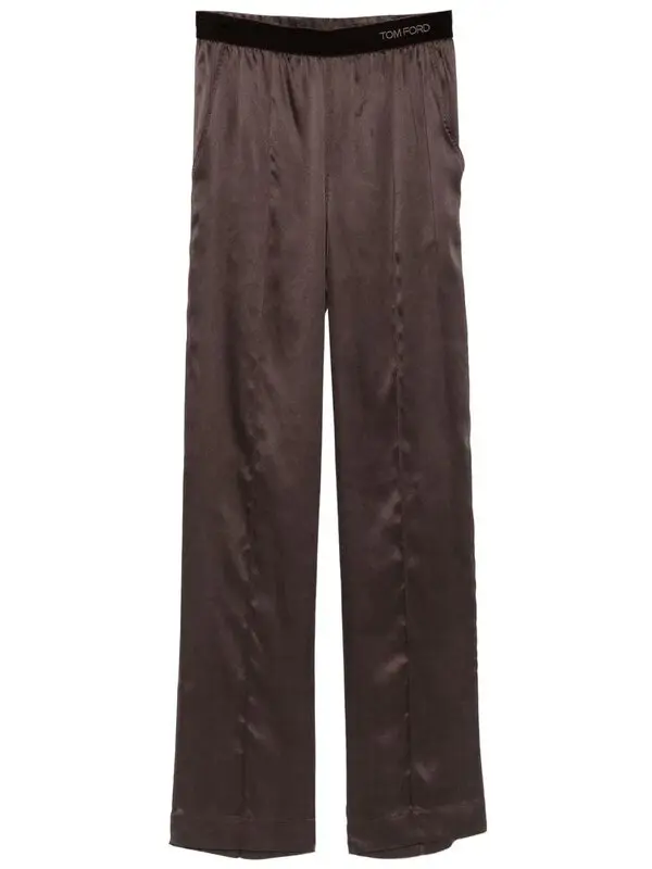 TOM FORD Peach-feel Silk Satin Pj Pants - Brown