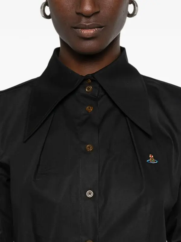 VIVIENNE WESTWOOD Cotton Orb-embroidered Shirt - Black