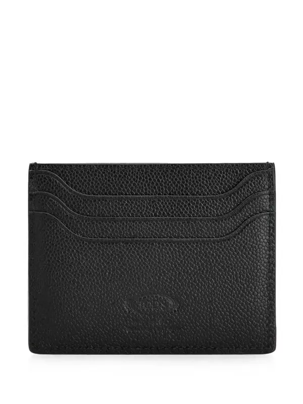 TOD'S Leather Card Holder - Black